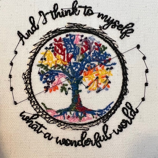 What A Wonderful World Embroidery Design | Embroidery Pattern and I ...
