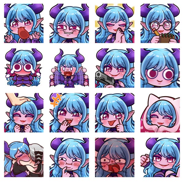 Twitch Emote / Cute Zombie Cat Scream Mask, Horror Emotes / Kawaii ...