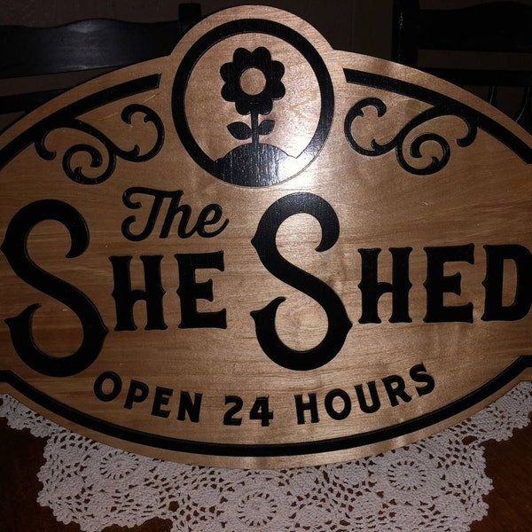 She Shed Sign SVG Laser Cut Files for Glowforge - Laser Cutter Artwork ...