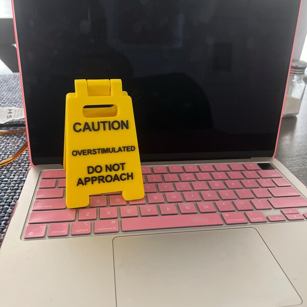 Caution Overstimulated Desk Sign - Etsy