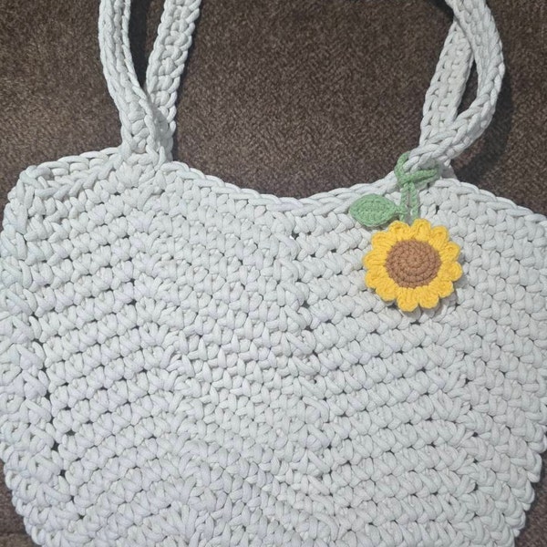 Crochet Sunflower Bag Charm, Handmade Sakura Sunflower, Handmade ...