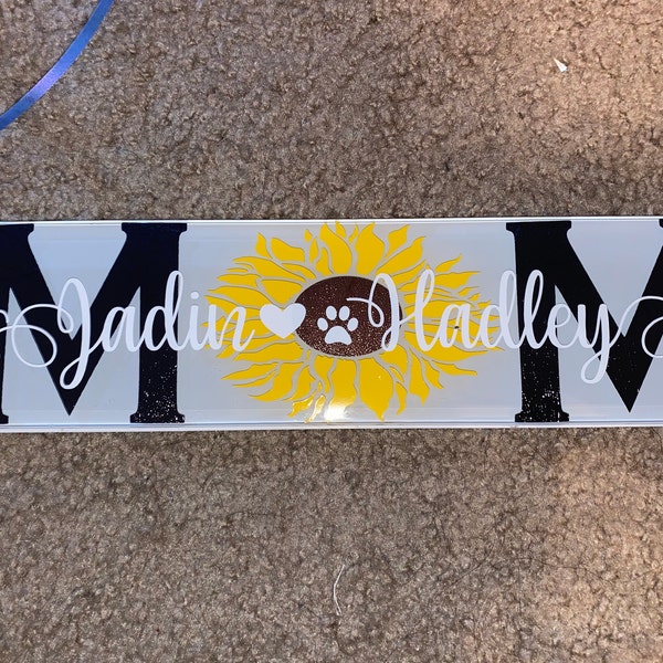 Personalized Sunflower Wall Sign for Mom and Child's Names, Sunflower ...