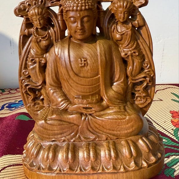 Happy Buddha Laughing Buddha Statue, Maitreya Buddha, Wooden Buddha ...