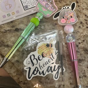 Character Pens Blue Alien Inspired Pen Focal Pens Custom Pens Stitch ...