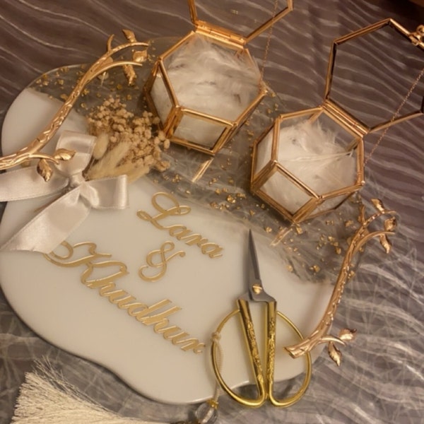 Engagement Wedding Tray , Personalized Tray Set , Resin Tray Set,epoxy ...