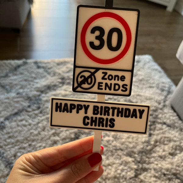 Personalised Birthday Cake Stake Candle Holder Topper 3D Print UK Speed ...