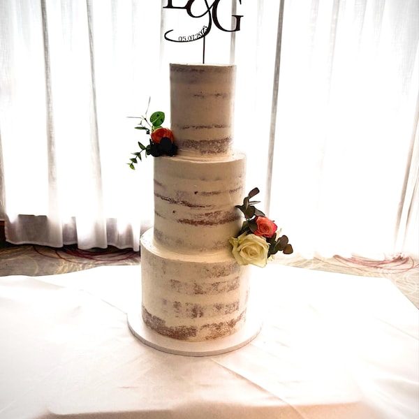 Custom Wedding Cake Topper With Initials,handmade Wood Wedding Cake ...