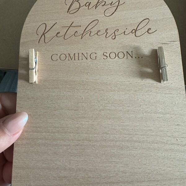 Personalised Pregnancy Announcement Sign Wooden Due Date Plaque L ...