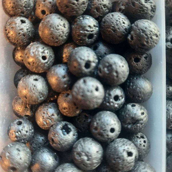 Natural Lava Rocks Diffuser Oil Round Beads - Lava Beads for Essential ...