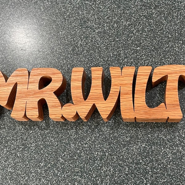 Wooden Name, Custom Desk Name, Wooden Scroll Saw Name, Wood Name ...