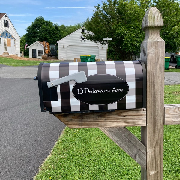Custom Address Mailbox Covers Magnetic - Personalized Plaid Mailbox ...