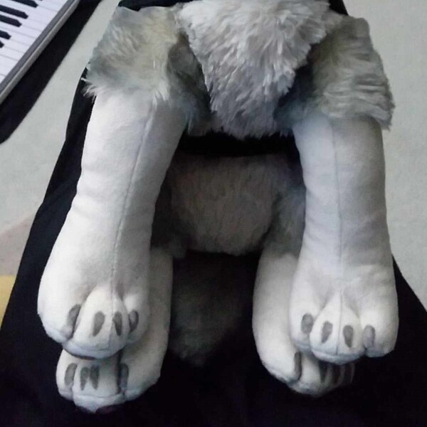 ESSA Big Grey Wolf Emotional Support Plush Stuffed Animal Personalized ...