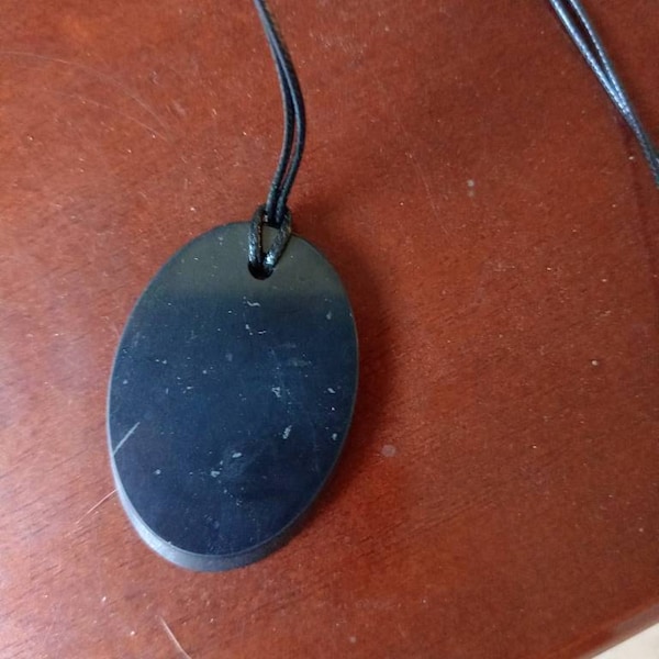 Authentic Shungite Rock - Round Big Size Pendant - 1.8 Inches / 5cm ...