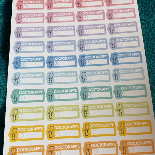 Doctor Appointment Planner Sticker / Pastel Colours | Doctor Appt ...