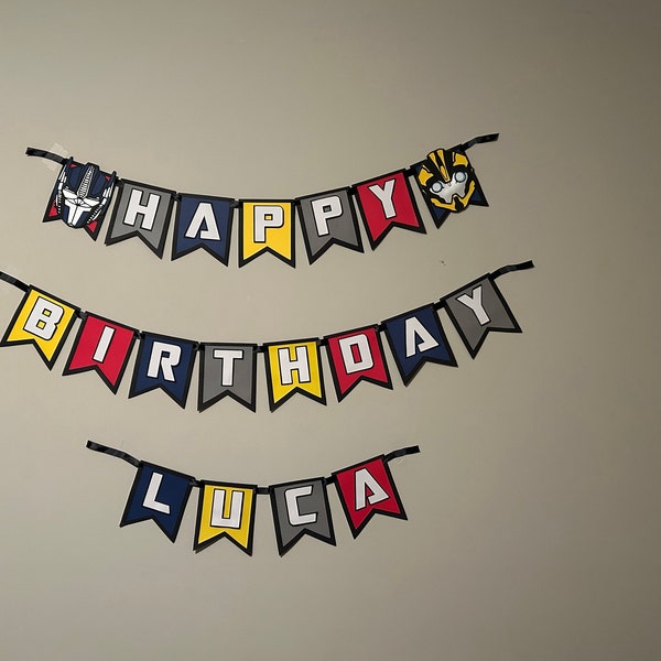 Bots Birthday Banner | Personalized Transformers Banner | Bumblebee ...