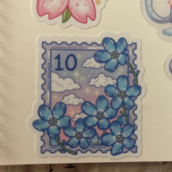 Forget Me Not Stamp Cute Aesthetic Vinyl Sticker - Etsy