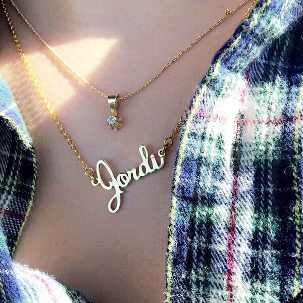 Modern Name Necklace - Name Necklace - Lettering Necklace - Wedding ...