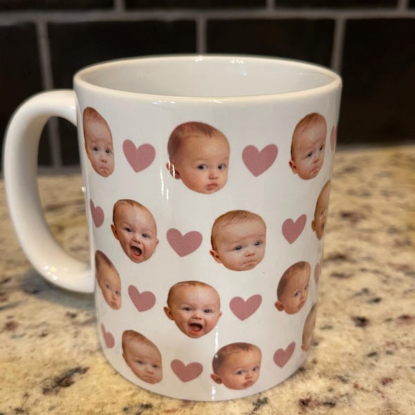 Baby Face Mug, Personalized Face Mug, Custom Photo Mug, Your Baby Face ...
