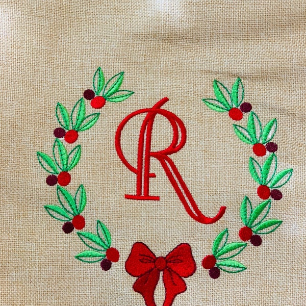 Festive Wreath Frame Machine Embroidery Design-instant DOWNLOAD - Etsy