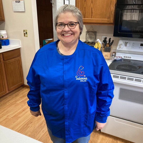 Personalized Scrub Jacket or Scrub Top, Ladies or Unisex Sizing, Custom ...