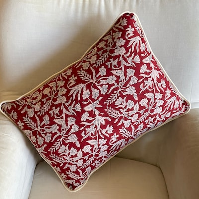 Red Block Print Fabric, Hand Block Print Cotton Fabric, Indian Fabric ...