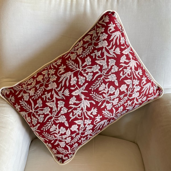 Red Block Print Fabric, Hand Block Print Cotton Fabric, Indian Fabric ...