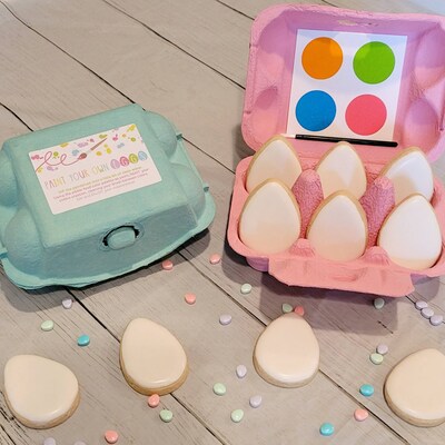 Instant Download PYO Easter Mini Cookies 6 Pack Egg Carton Sticker Label Tag, Printable Spring ...