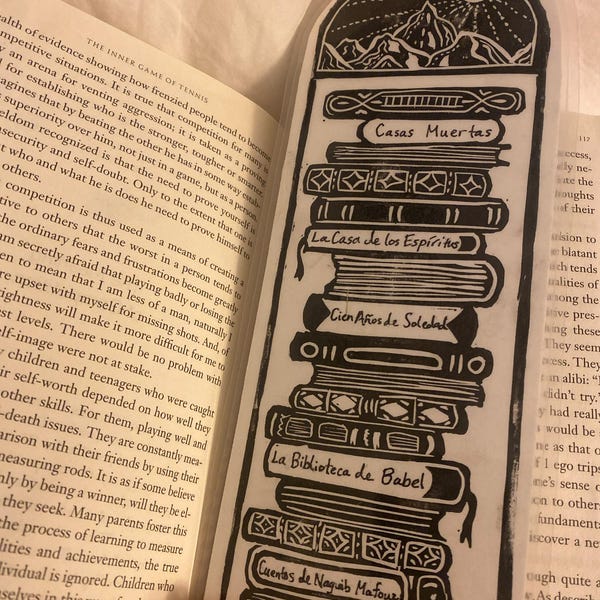 Linocut Bookmark - Etsy
