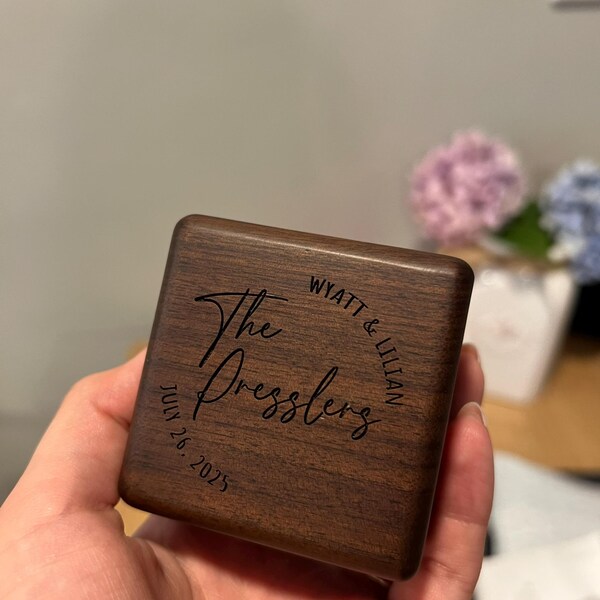 High Quality Wedding Ring Box for Ceremony, Custom Wood Ring Box ...