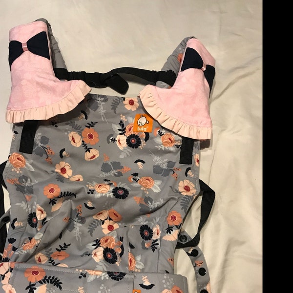 SSC Corner Drool Pads Navy Polka Dots and Stripes, With Light Pink ...