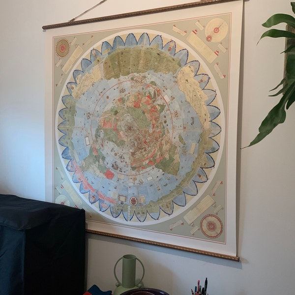 Vintage World Map Canvas Scroll: 1587 Urbano Monte Planisphere - Etsy