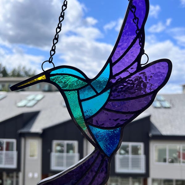 Hummingbird Stained Glass Pattern, Stained Glass Pattern, Digital ...