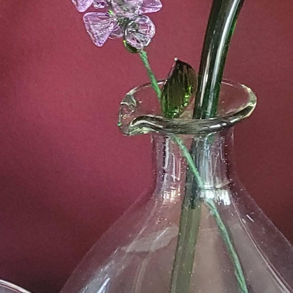 Various Color Glass Ping Pong Mum, Glass Flower With Stem, Handmade ...