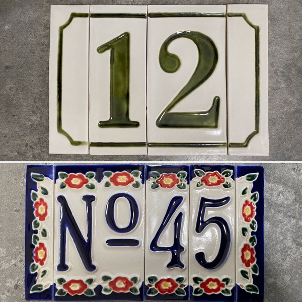 Ceramic House Number. Hand-made - Etsy
