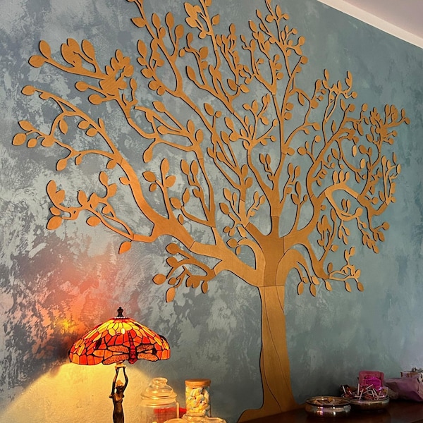 Large Tree Wood Wall Decor, Oak Tree Wall Art, Tree of Life Wooden Art ...