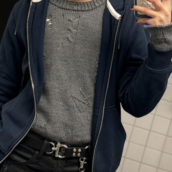 Agatha All Along Joe Locke Sweater Distressed Punk Wiccan Cosplay ...