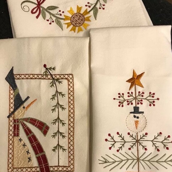 Primitive Machine Embroidery Design-star Snowman--version 1--5X7 ...