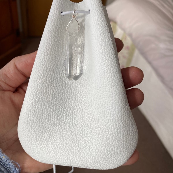 White Leather Pouch Medicine Bag Medicine Pouch Amulet Crystal Shaman ...