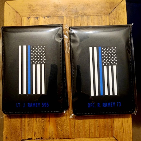 Police Blue Line Flag Notepad, Personalized, Police Notebook, Police ...