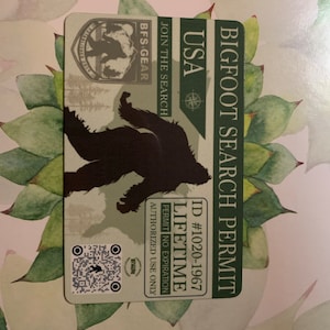 Bigfoot Search Permit 2x3.5 Wallet-sized Metal Card - Etsy