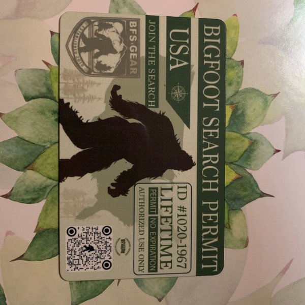 Bigfoot Search Permit 2x3.5 Wallet-sized Metal Card - Etsy
