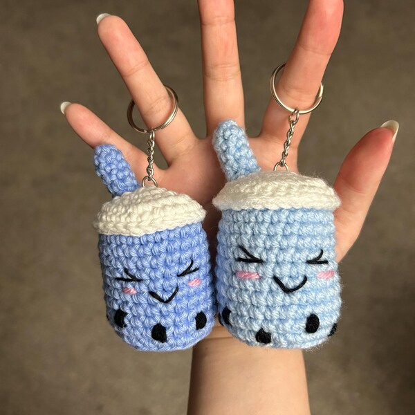 Boba Tea Keychain Crochet Pattern, Cute Crochet Tiny Boba Tea Amigurumi ...