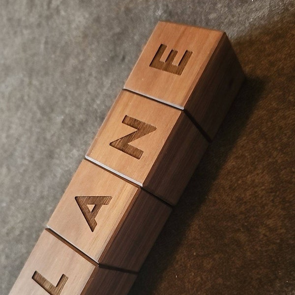 Custom Name Wooden Blocks handmade Personalized Blocks on Solid Wood ...
