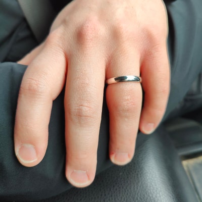 Comfort Fit Ring Sterling Silver Band Mens Wedding Ring Womens Wedding ...