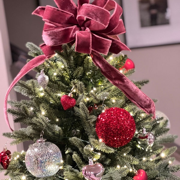 Blush Pink Velvet Bow for Wreath, Velvet Lantern Bow, Swag Bow, Mailbox ...