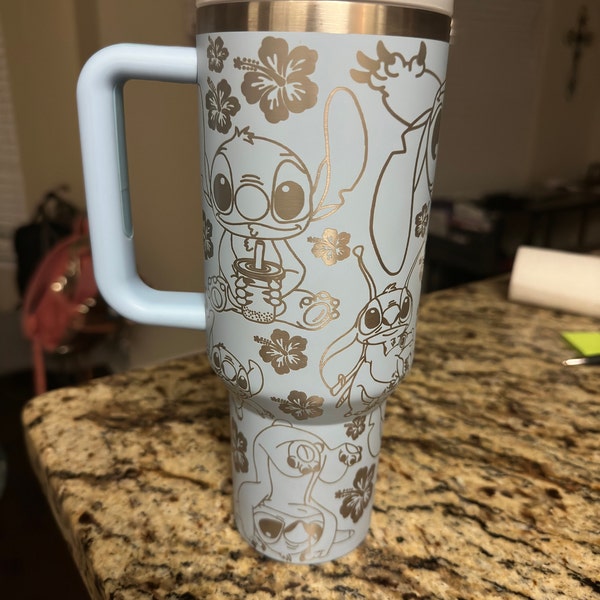 Engraved Stitch Cup 40 Oz With Handle - Etsy