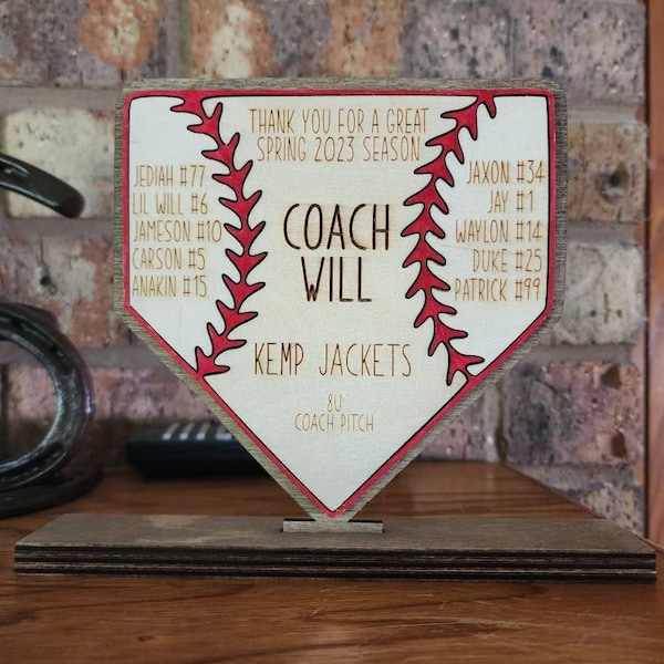 Personalized Baseball Coach Plaque: Laser Engraved T-ball Trophy - Etsy