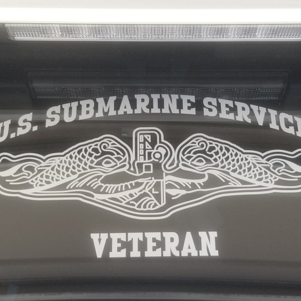 U.S. Submarine Service Veteran Vinyl Cut Decal With Submariner Dolphins ...