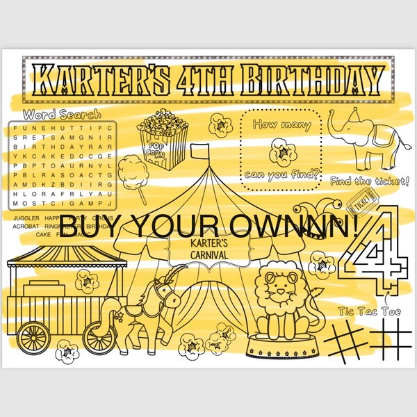 Carnival Circus Birthday Party Favor | Carnival Circus Theme Party ...