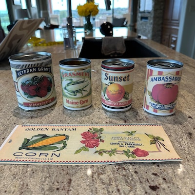 Campbells Soup Tin Can Labels Set of 5 Printable Digital Red Soup Tin ...